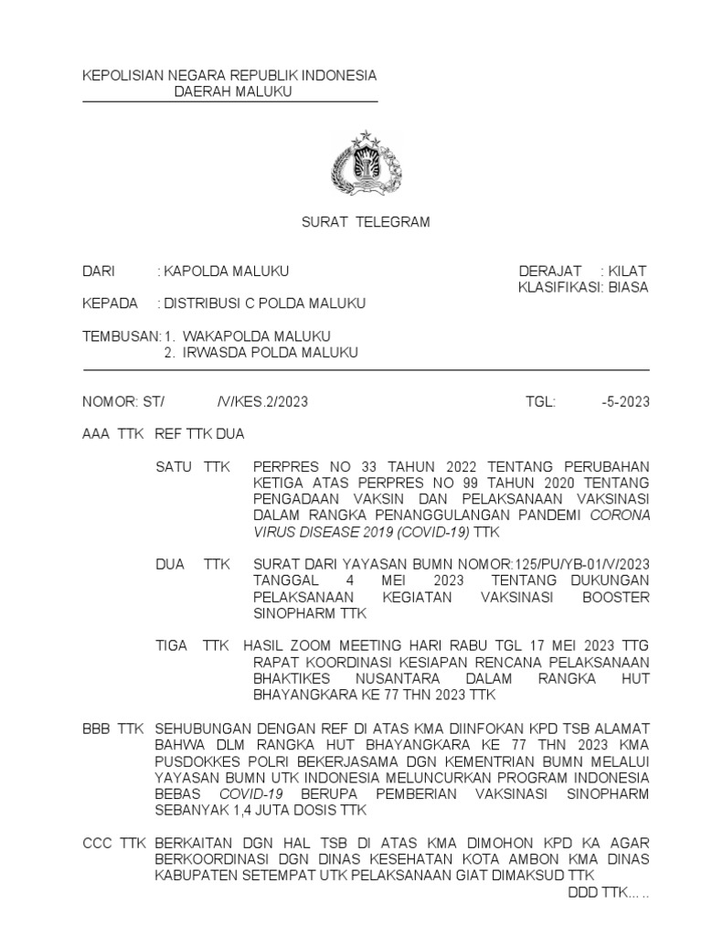 Surat Telegram | PDF