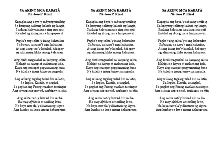 Sa Aking Mga Kabata | PDF