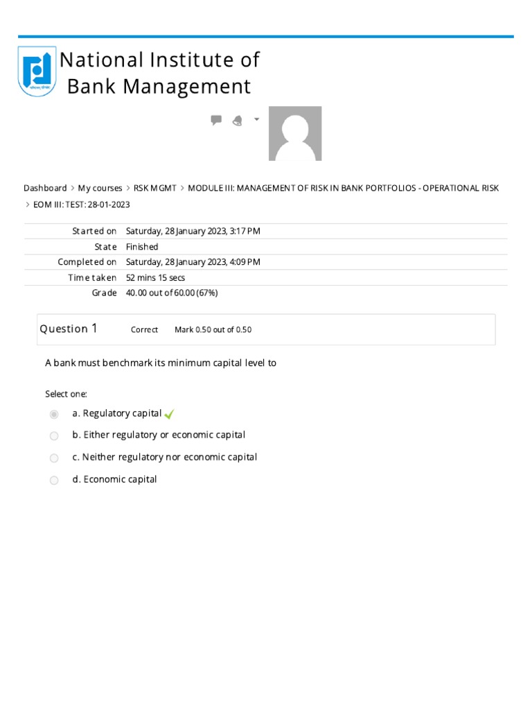Risk Management Module III Test | PDF