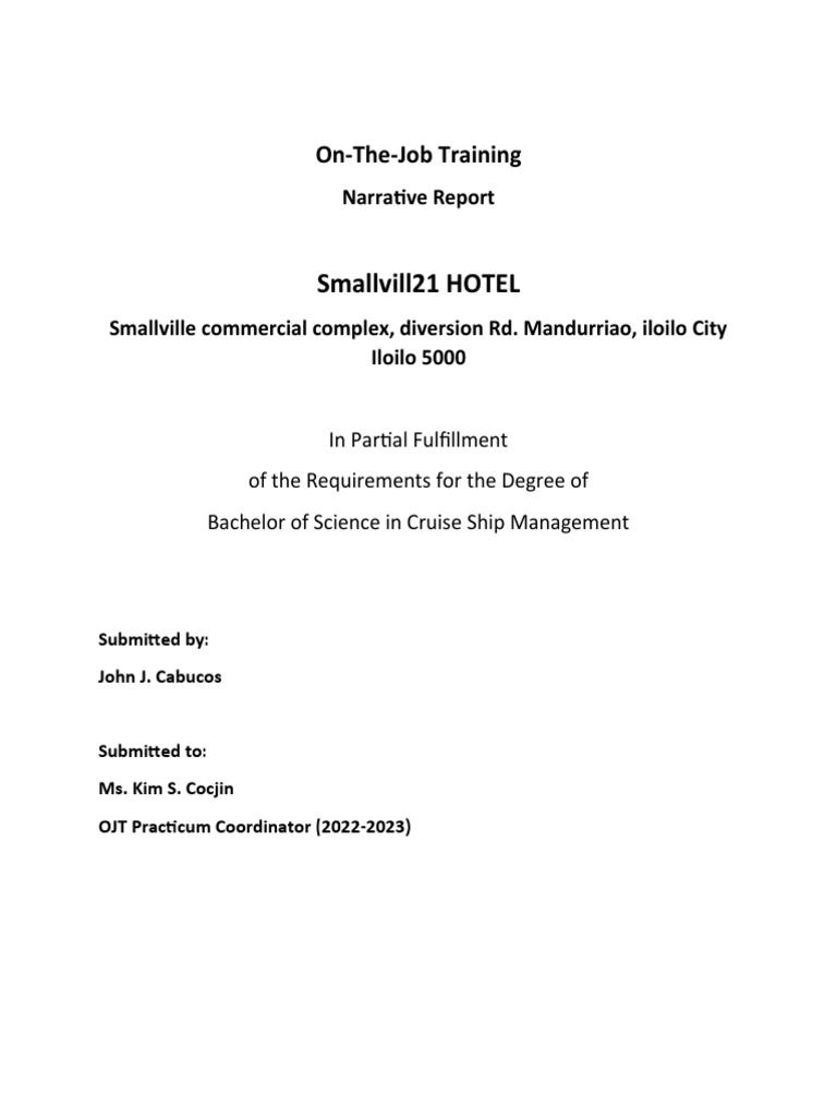 Narrative Report Ojt | PDF