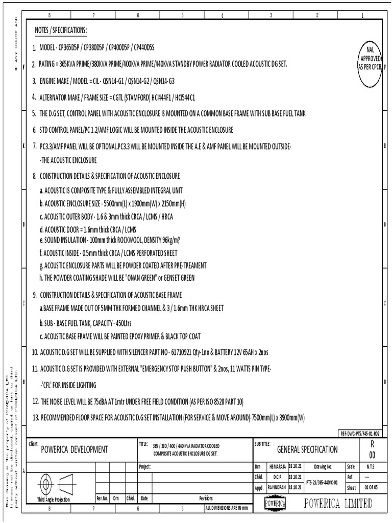 365-440 Kva Ga Drawing | PDF