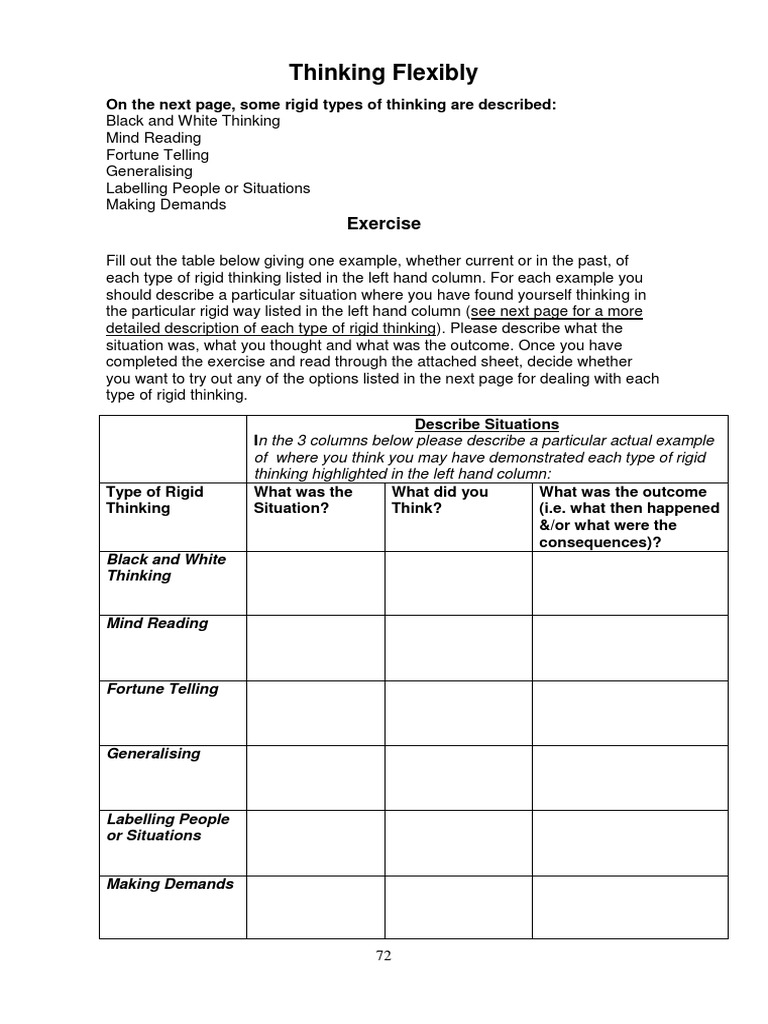 Thinking Flexibly | PDF | Thought | Psychological Concepts
