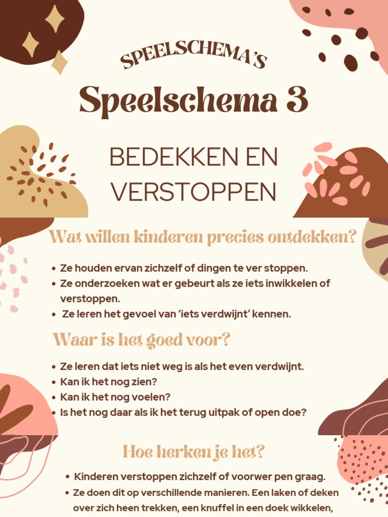 Speelschema 3 Verstoppen en Bedekken | PDF