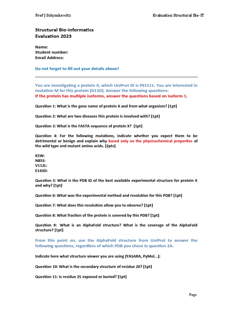 Protein X Evaluation and Analysis 2023 | PDF