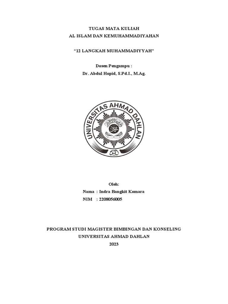12 Langkah Muhammadiyah. Indra Bangkit Komara | PDF