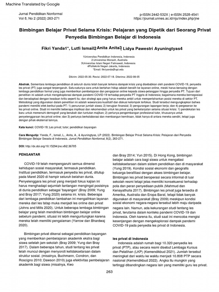 2 Yanda Et Al. (2022) - Private Tutoring | PDF