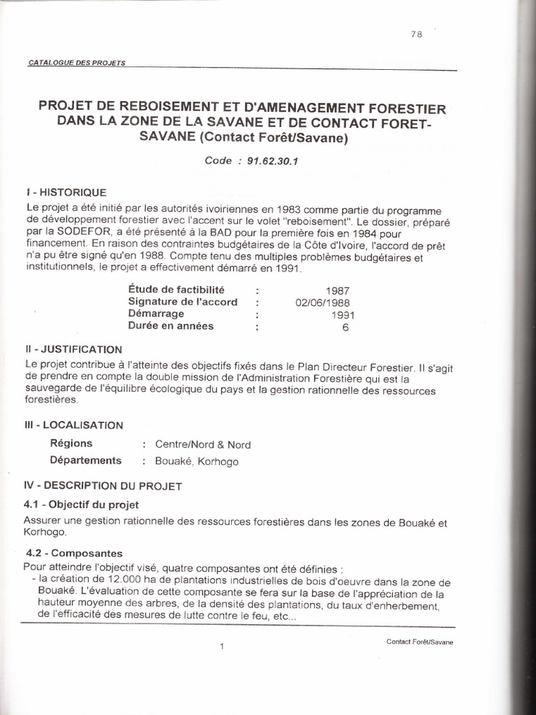 Projet de Reboisement Et Damenagement Forestier | PDF