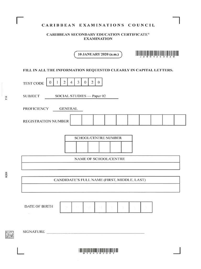 Social Studies Paper 02 JAN 2020 | PDF
