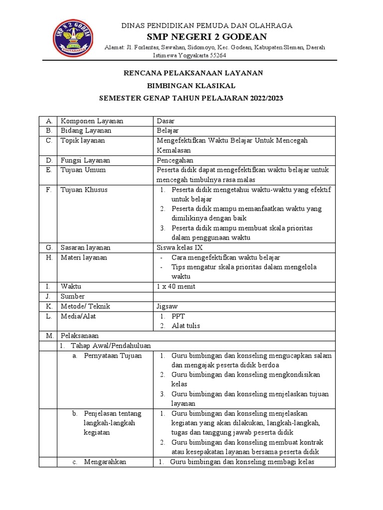 Contoh RPL Belajar Prisos | PDF