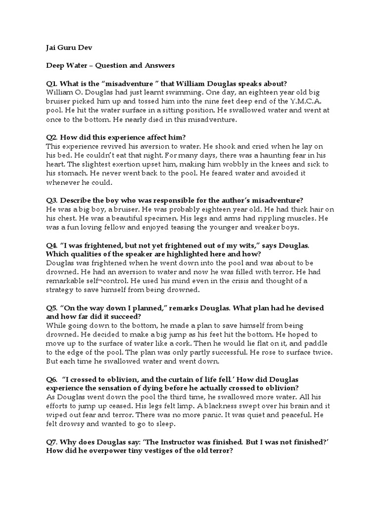 Deep Water Notes | PDF | Swimming