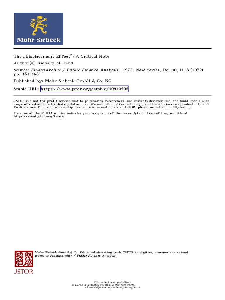 Critical Analysis of Displacement Effect | PDF