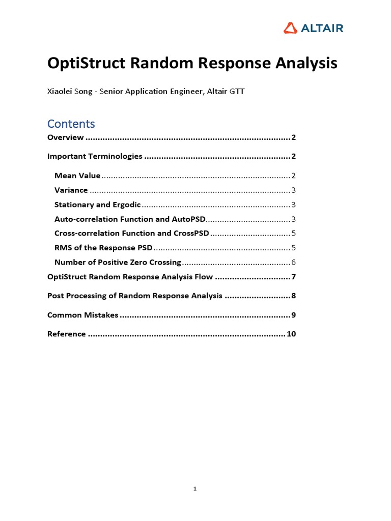 OptiStruct Random Response Analysis | PDF
