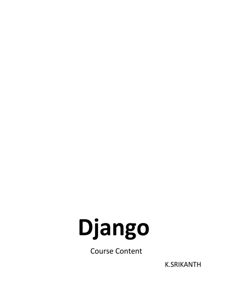 Django Course Pdf
