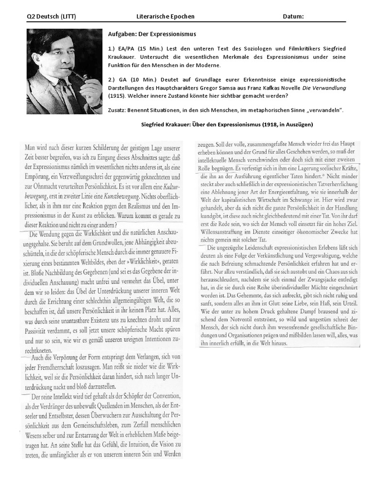 Die Verwandlung - Expressionismus | PDF