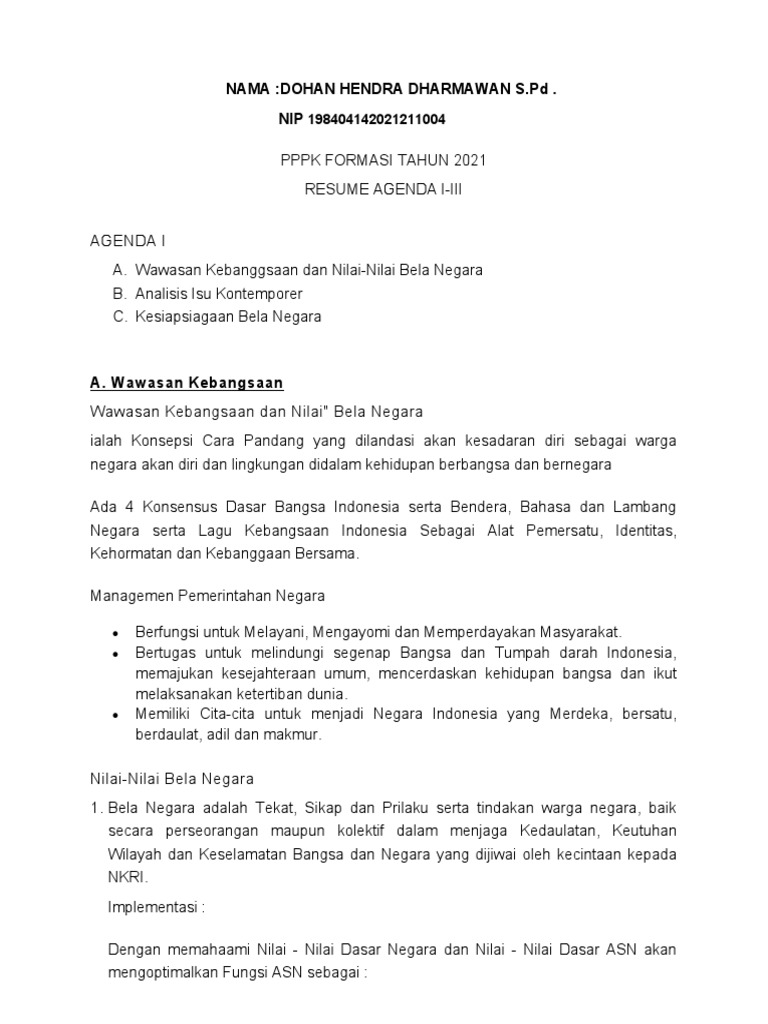 Share Resume Agenda 1-3 Dohan Hendra D-2 | PDF