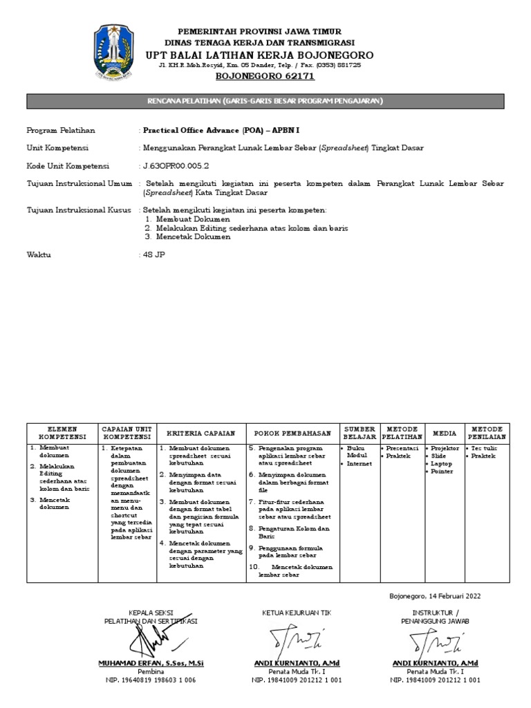 GBPP - J63OPR000052 - Excel Dasar | PDF