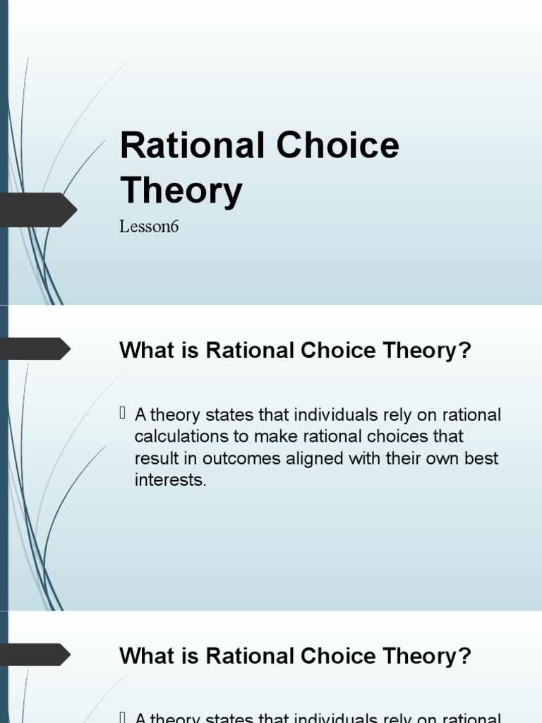 Rational Choice Theory | PDF