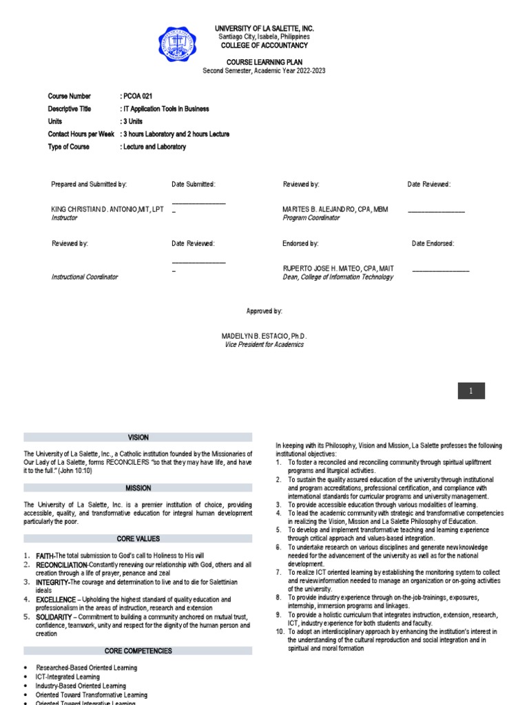 IT Applications Tools in Business Lab - Lec | PDF