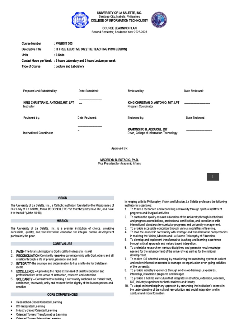 IT Free Elective 002 (The Teaching Profession) | PDF | Computing | Educational Technology