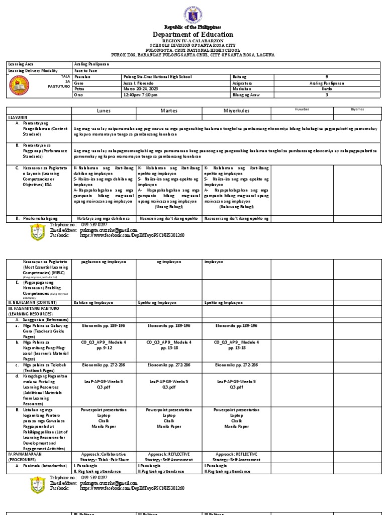 Daily Lesson Exemplar AP Q3 W5 | PDF