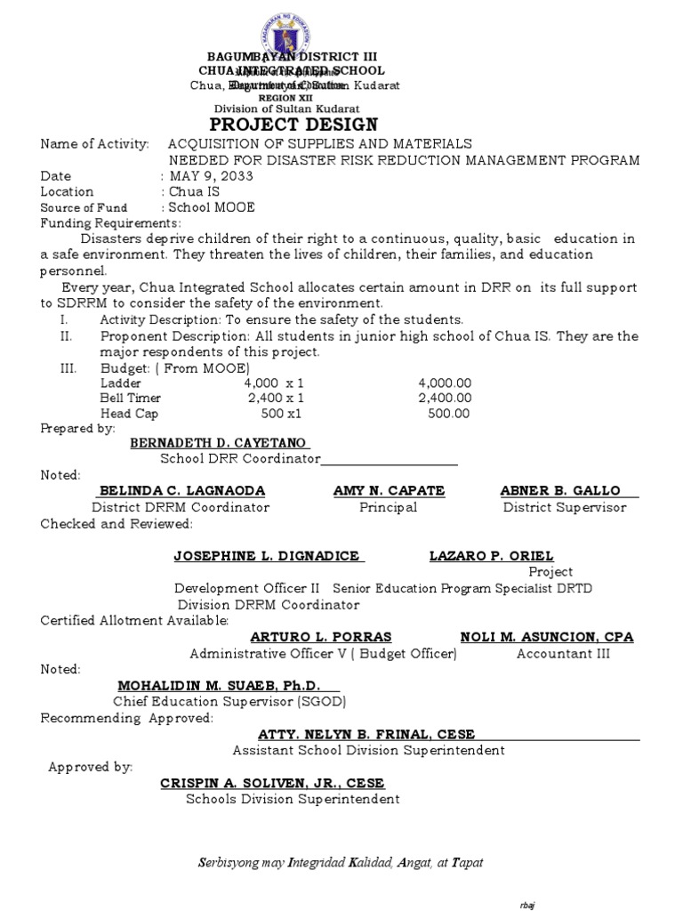 Project Proposal Drr Ladder Pdf