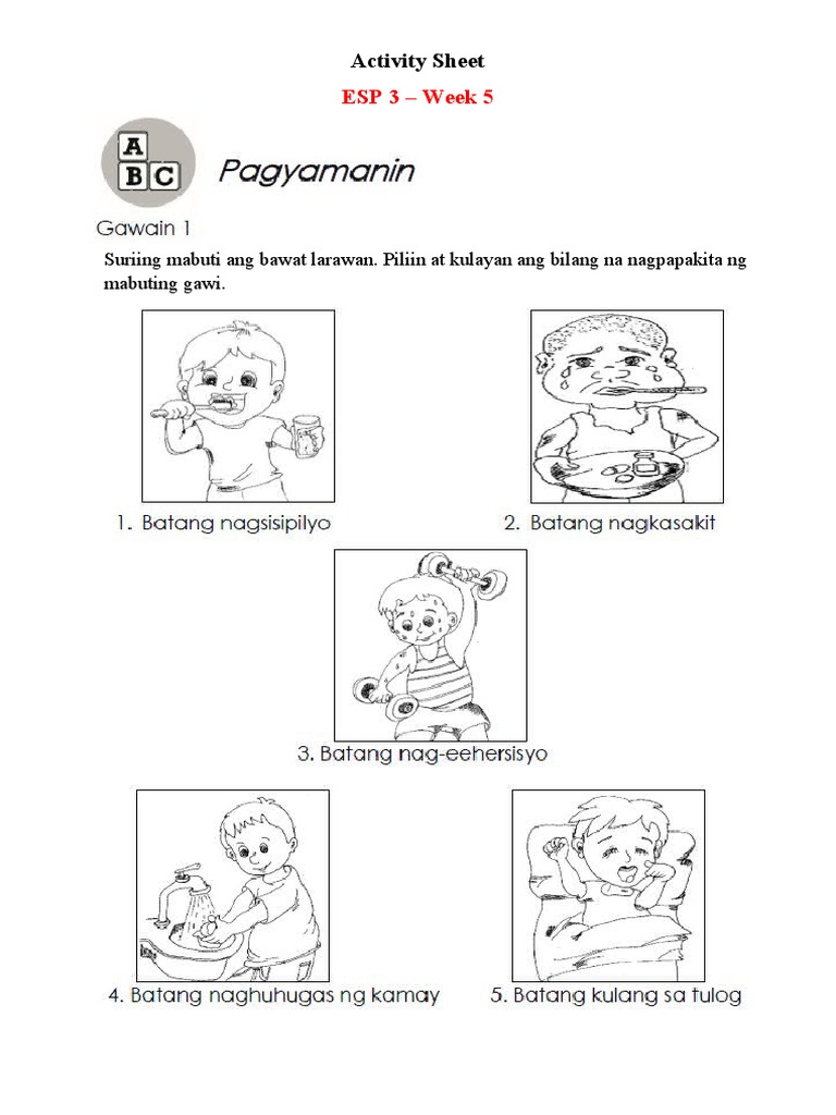 ESP 3 - Week 5: Activity Sheet | PDF