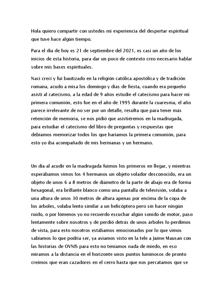 Una Historia de Un Despertar - Autor Anonimo | PDF | Dios | Hipnosis