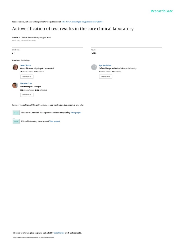 Autoverification of Test | PDF