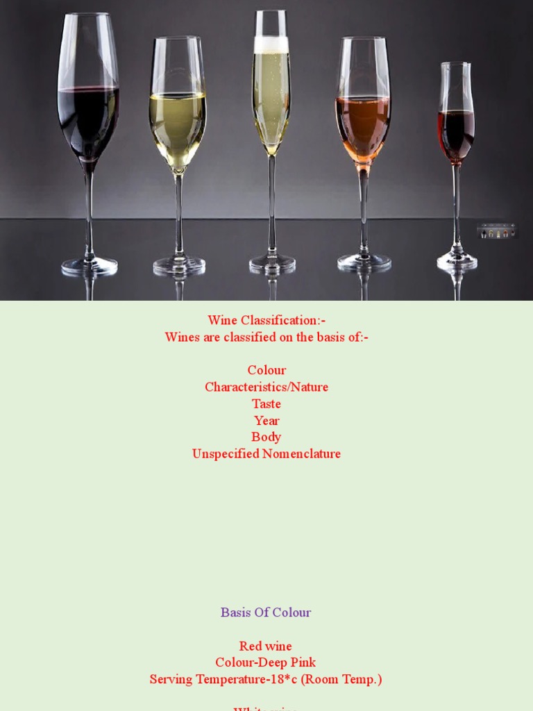 1.5 Classification of Wines - Still, Sparkling, Fortified, Aromatized-1 | PDF | Wine | Winemaking