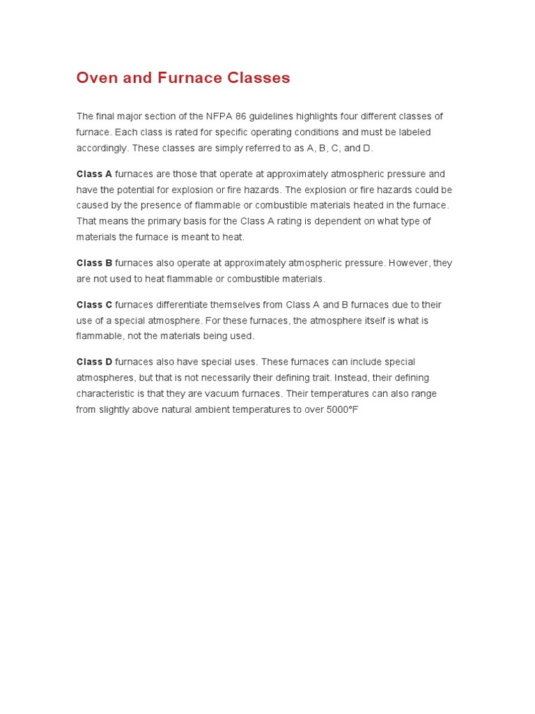 Classificação de Estufas - NFPA 86 | PDF