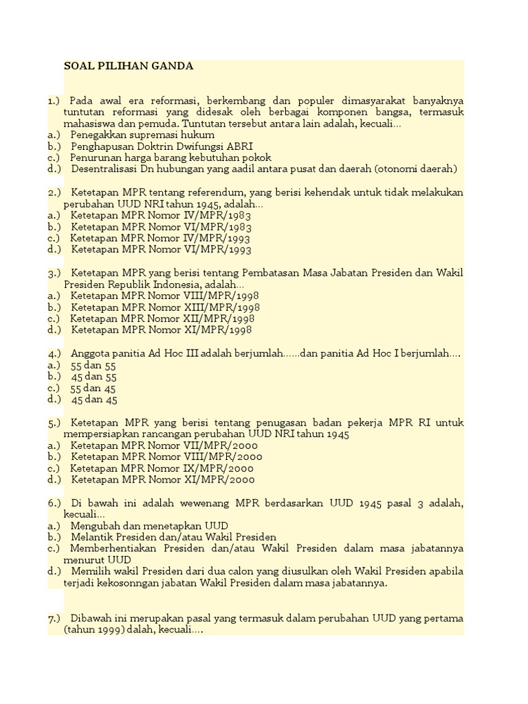 Soal Pilihan Ganda CCWK | PDF