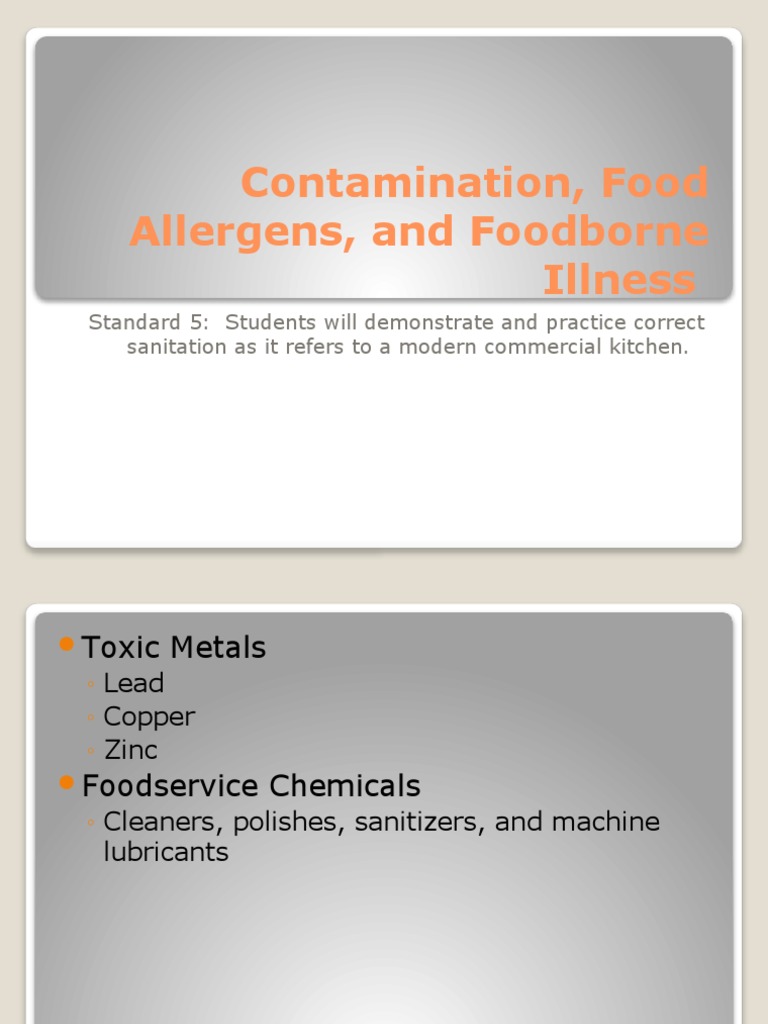 Contamination Food Allergens and Foodborne Illness | PDF
