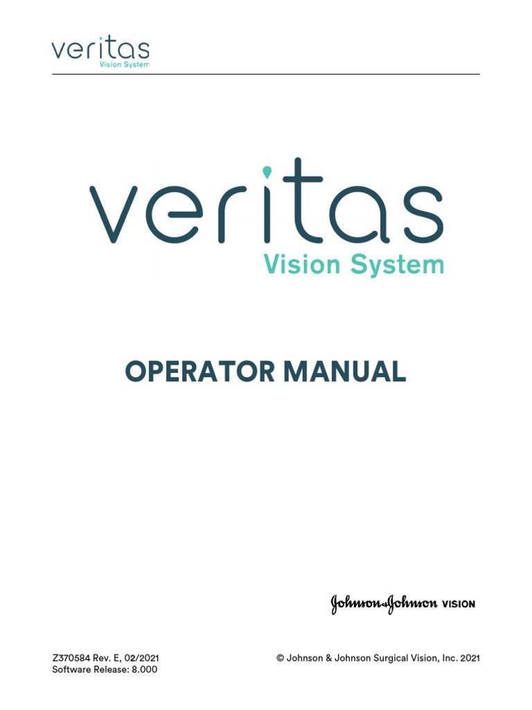 veritas_operator_manual_z370584_rev_e | PDF