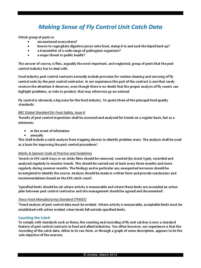 The Acheta Guide To Fly Control Unit Catch and Trend Analysis | PDF