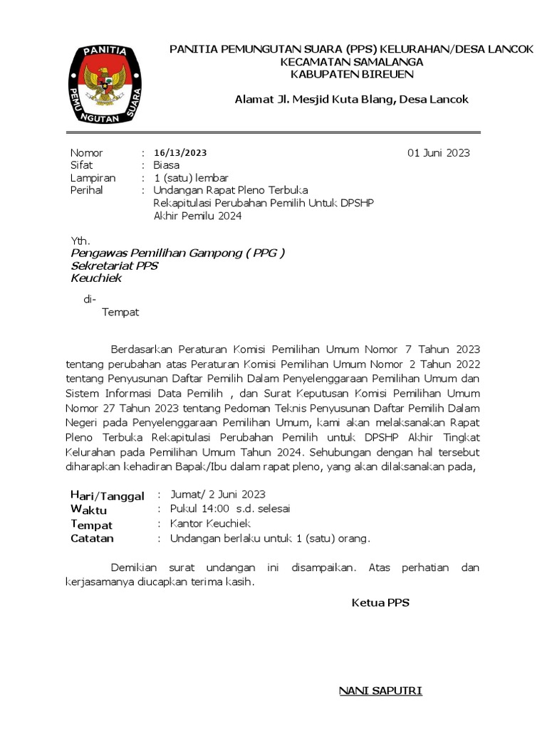 Panitia Pemungutan Suara | PDF Panitia Pemungutan Suara | PDF