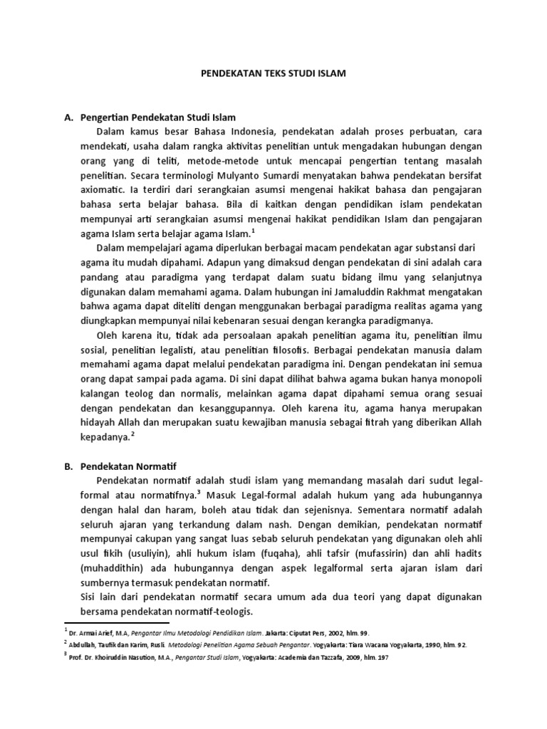 Pendekatan Teks Studi Islam | PDF