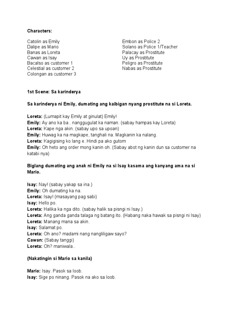 Final Script (Prostitute Group 2) | PDF