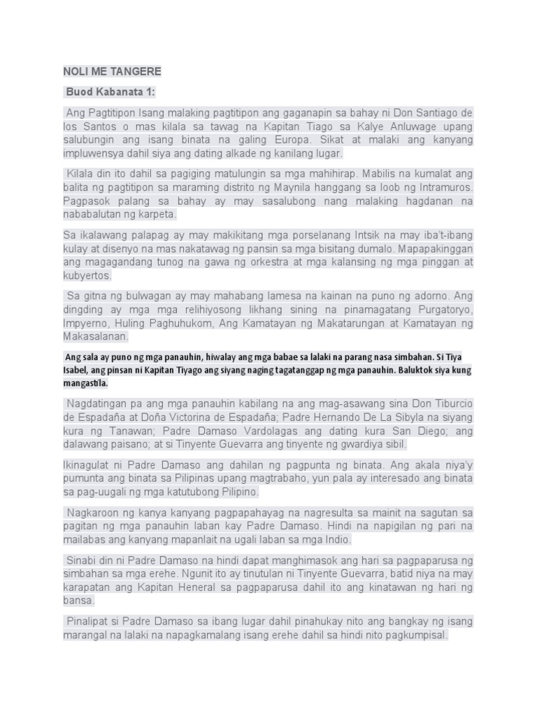 Noli Me Tangere Kabanata 1-64 | PDF