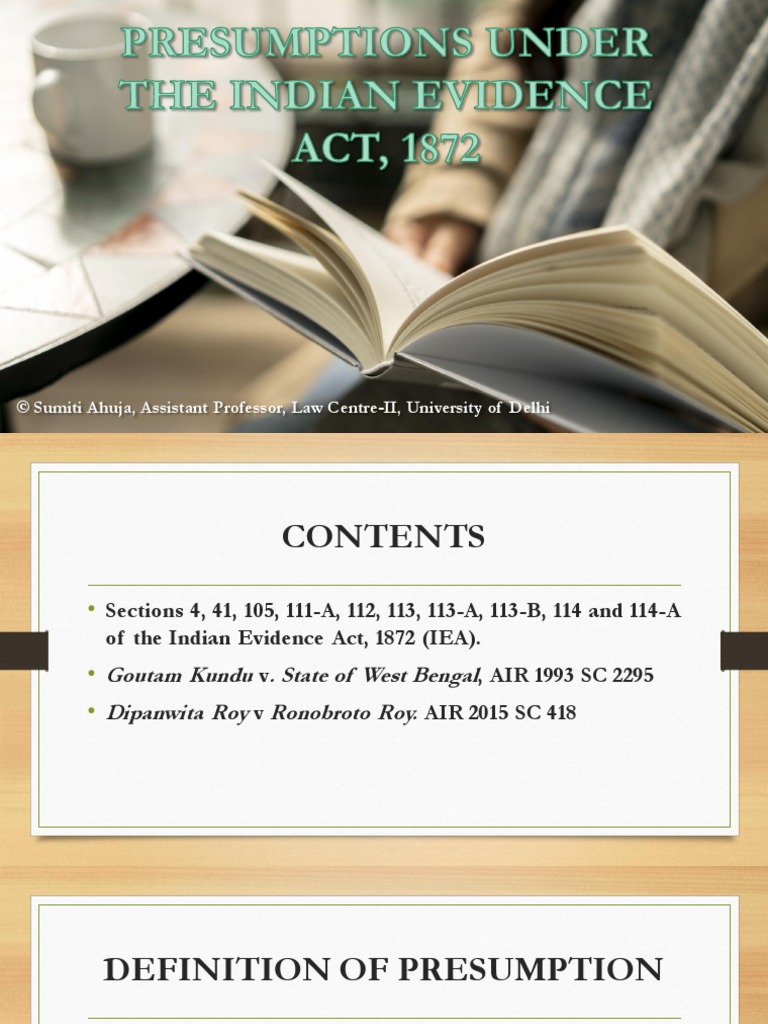 Presumptions Under The Indian Evidence Act, 1872 | PDF