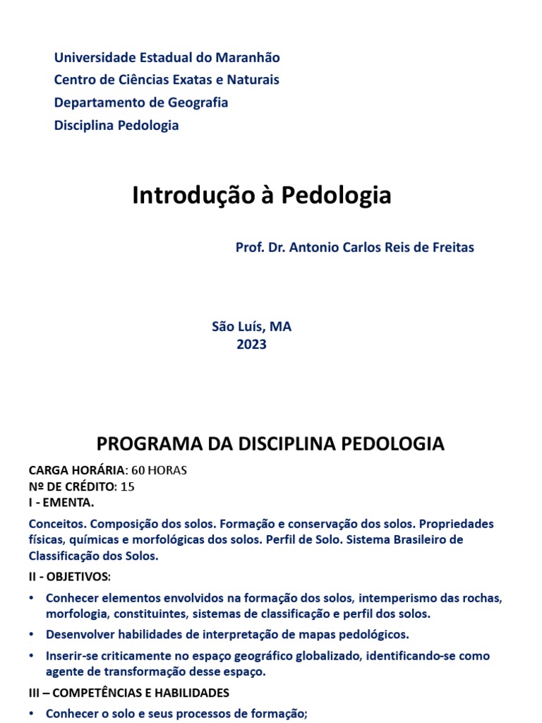 Introdução Pedologia | PDF | Solo | Nutrientes