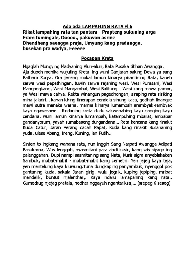 Ada Ada-Pocapan LAMPAHING RATA Pl.6 | PDF