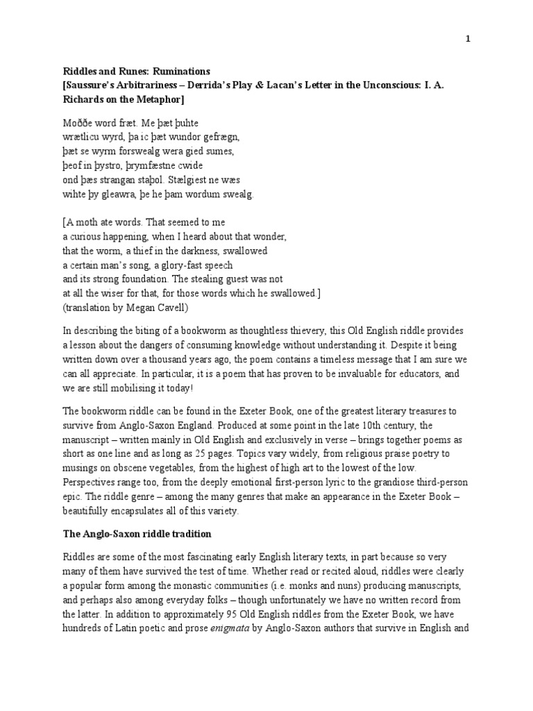 Riddles and Runes | PDF