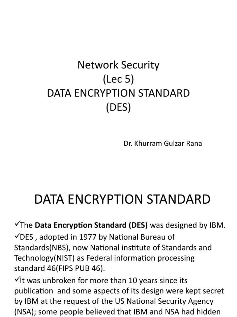 Network Security Lec 5 | PDF | Encryption | Key (Cryptography)