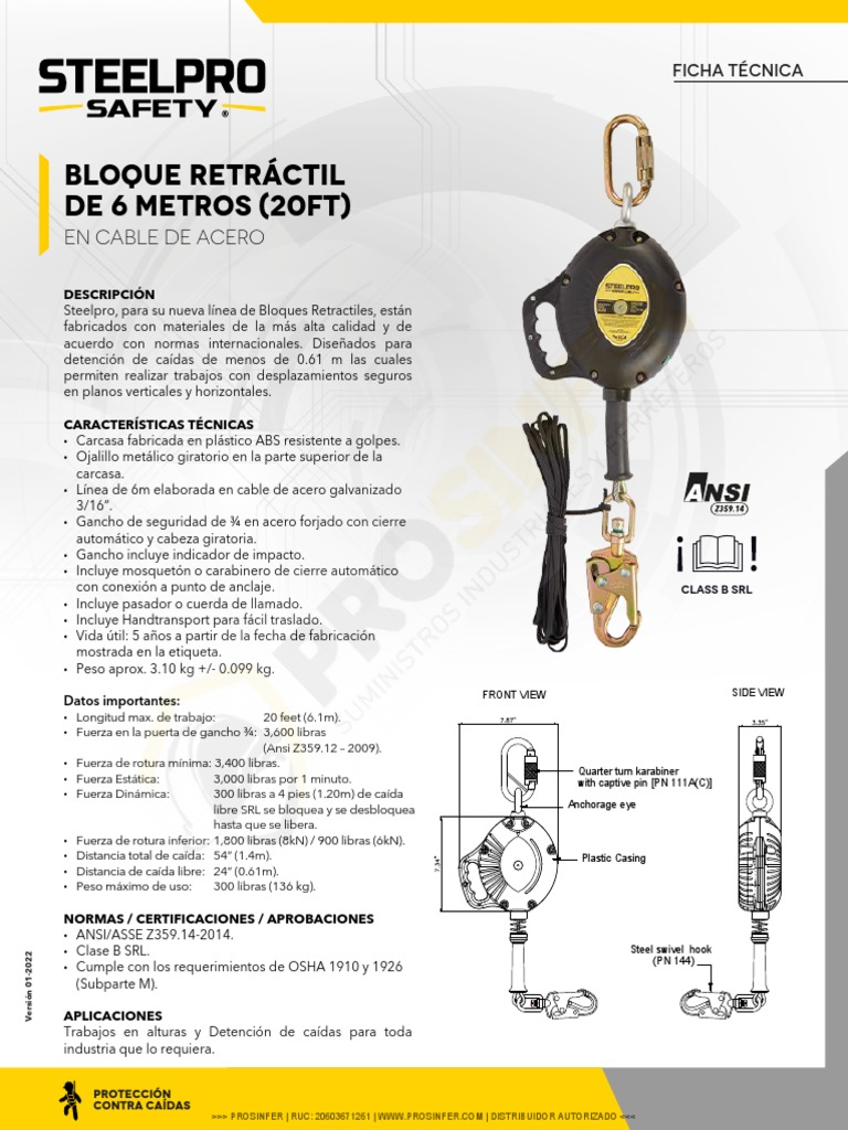Ficha Tecnica Tambor Retractil 6FT | PDF