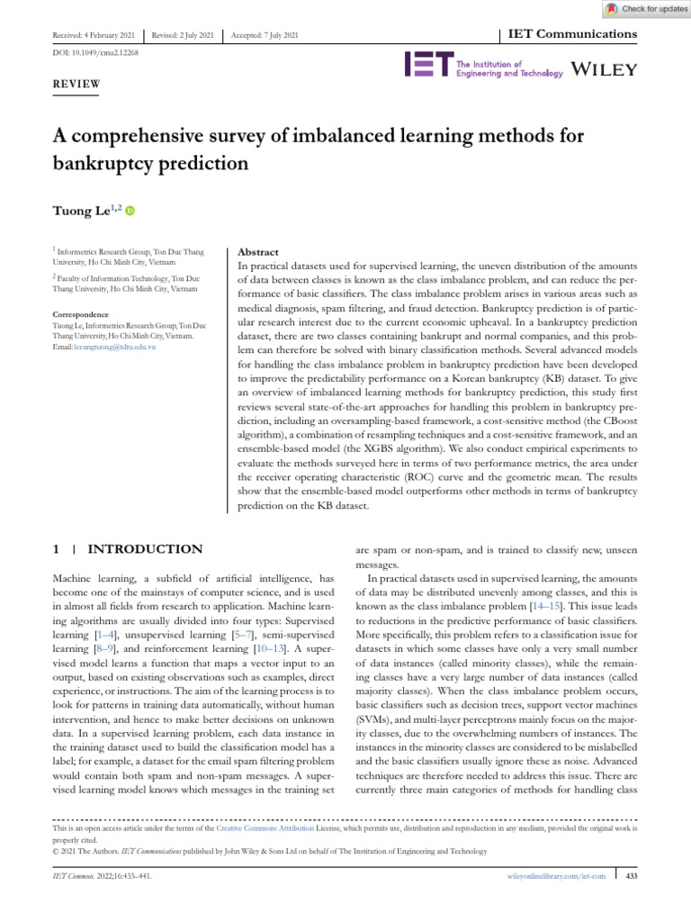 IET Communications - 2021 - Le - A comprehensive survey of imbalanced ...