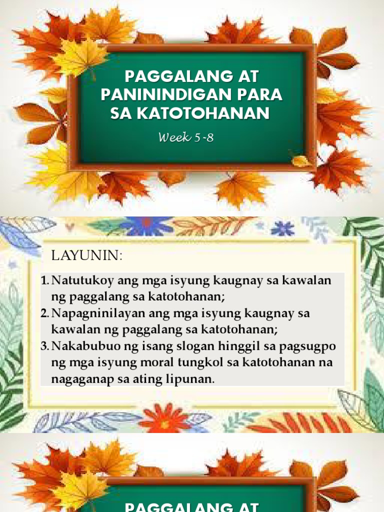 4th Quarter Weeks 5 8 Paggalang at Paninindigan para Sa Katotohanan | PDF