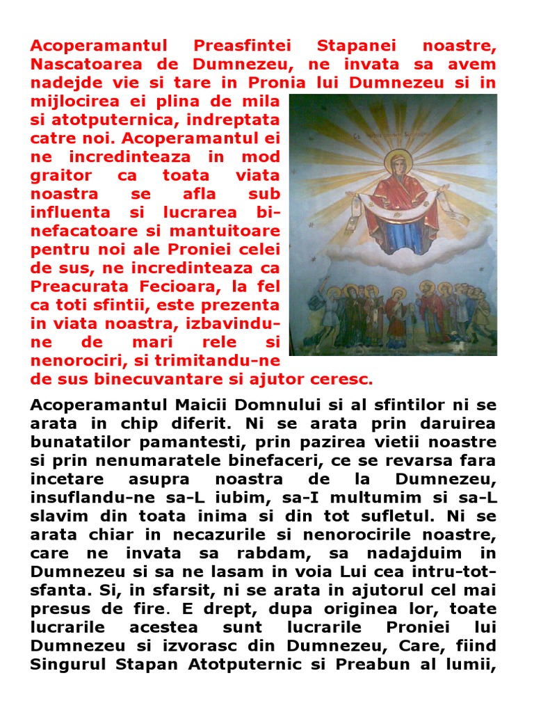 Acoperamantul Maicii Domnului Predica1 | PDF