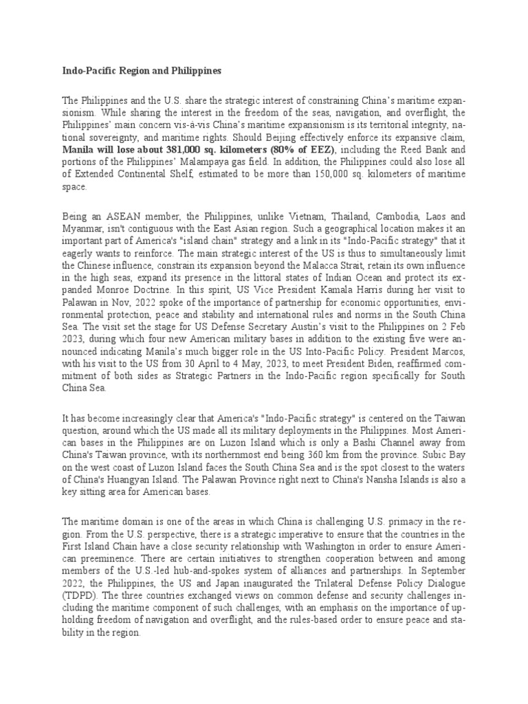 Indo-Pacific Region and Phil | PDF