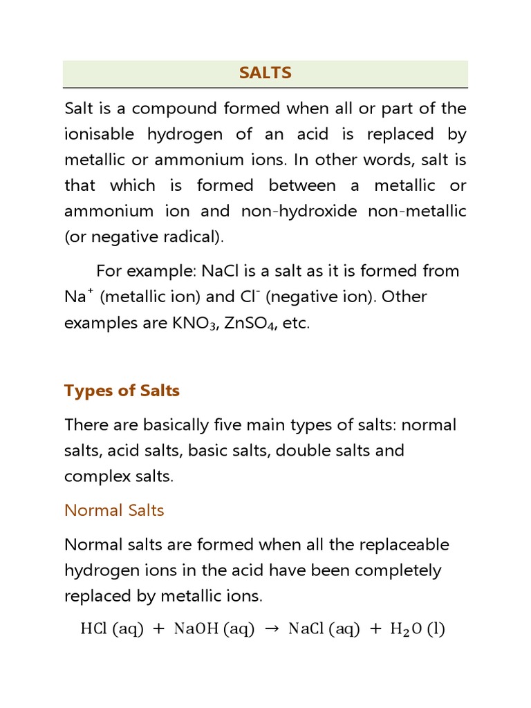 Salts | PDF