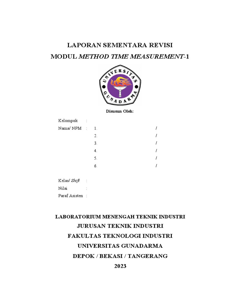 Format Ls Revisi Method Time Measurement Pdf